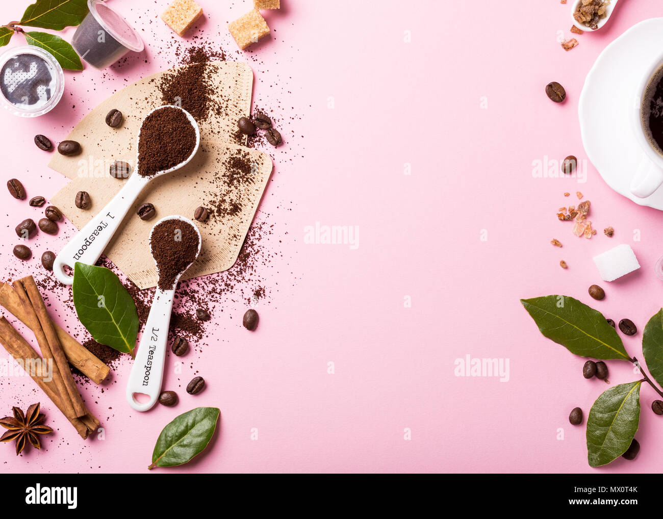 Food background with assorted coffee Stock Photo - Alamy