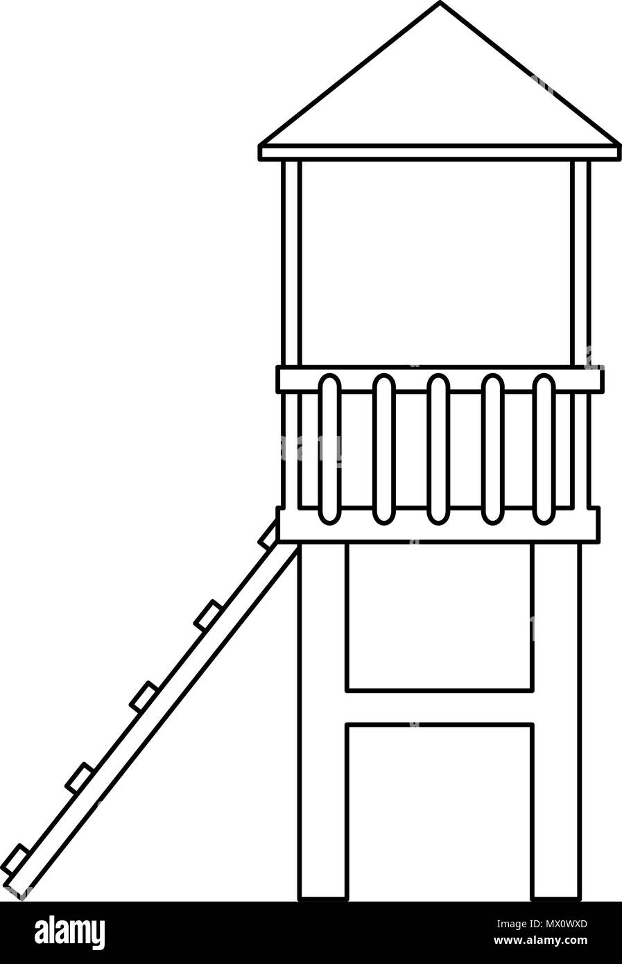 game with tower and slide vector illustration design Stock Vector Image ...