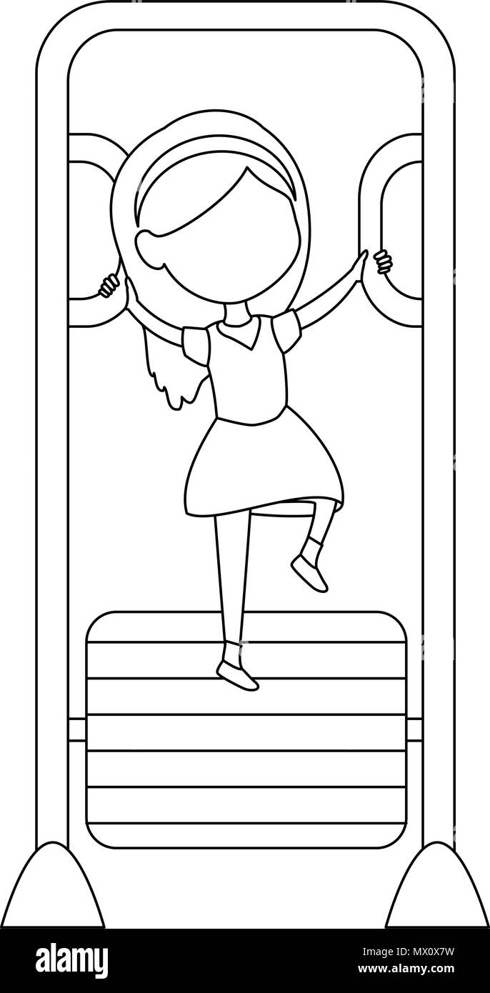 girl playing in park playground bars vector illustration design Stock ...