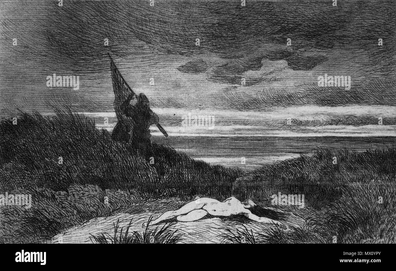 232 Félicien Rops - Le Werwolf - original etching Stock Photo - Alamy