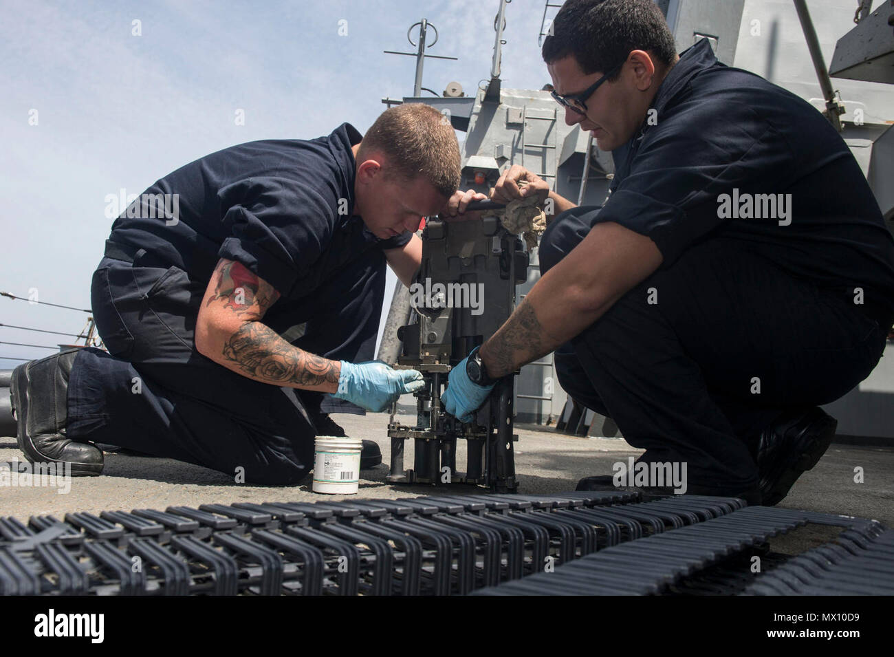 MEDITERRANEAN SEA (April 30, 2017) Gunner's Mate 2nd Class Tre Frey ...