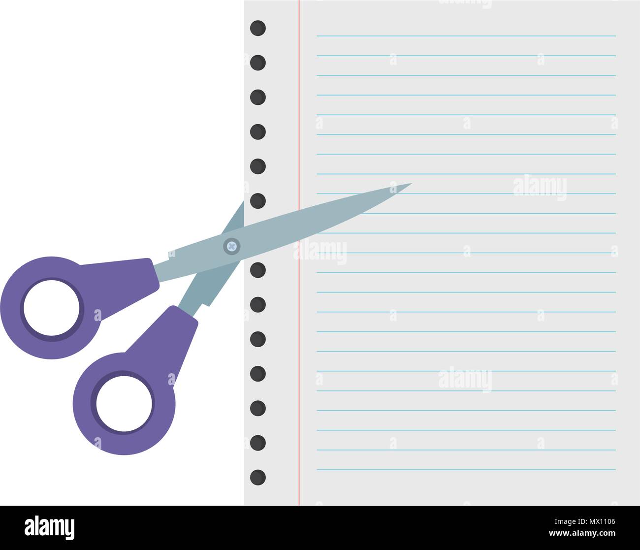 scissors school with paper sheet vector illustration design Stock ...