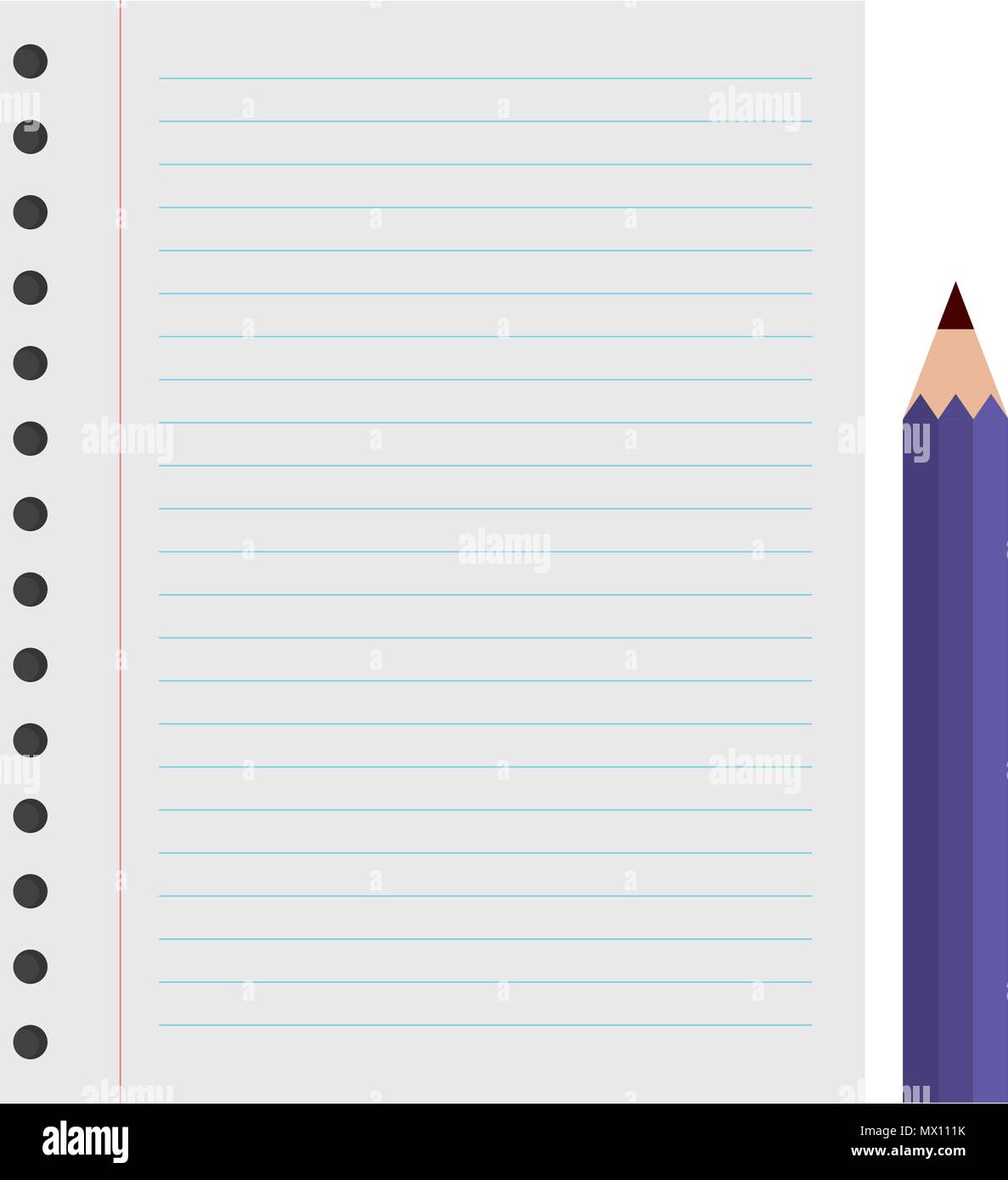 paper sheet with color pencil vector illustration design Stock Vector ...