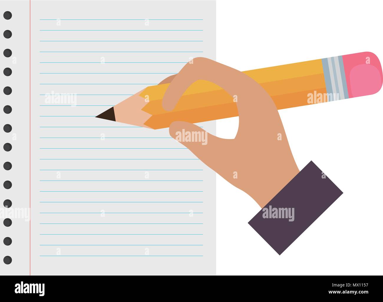 hand writing with pencil graphite vector illustration design Stock ...