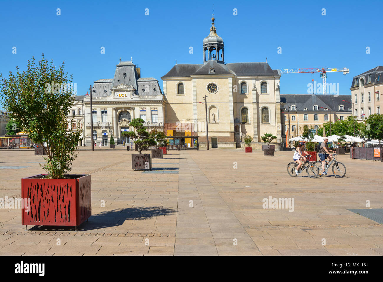 LE MANS, FRANCE - JULY 17, 2016: Freedom Square with tram stop and ...