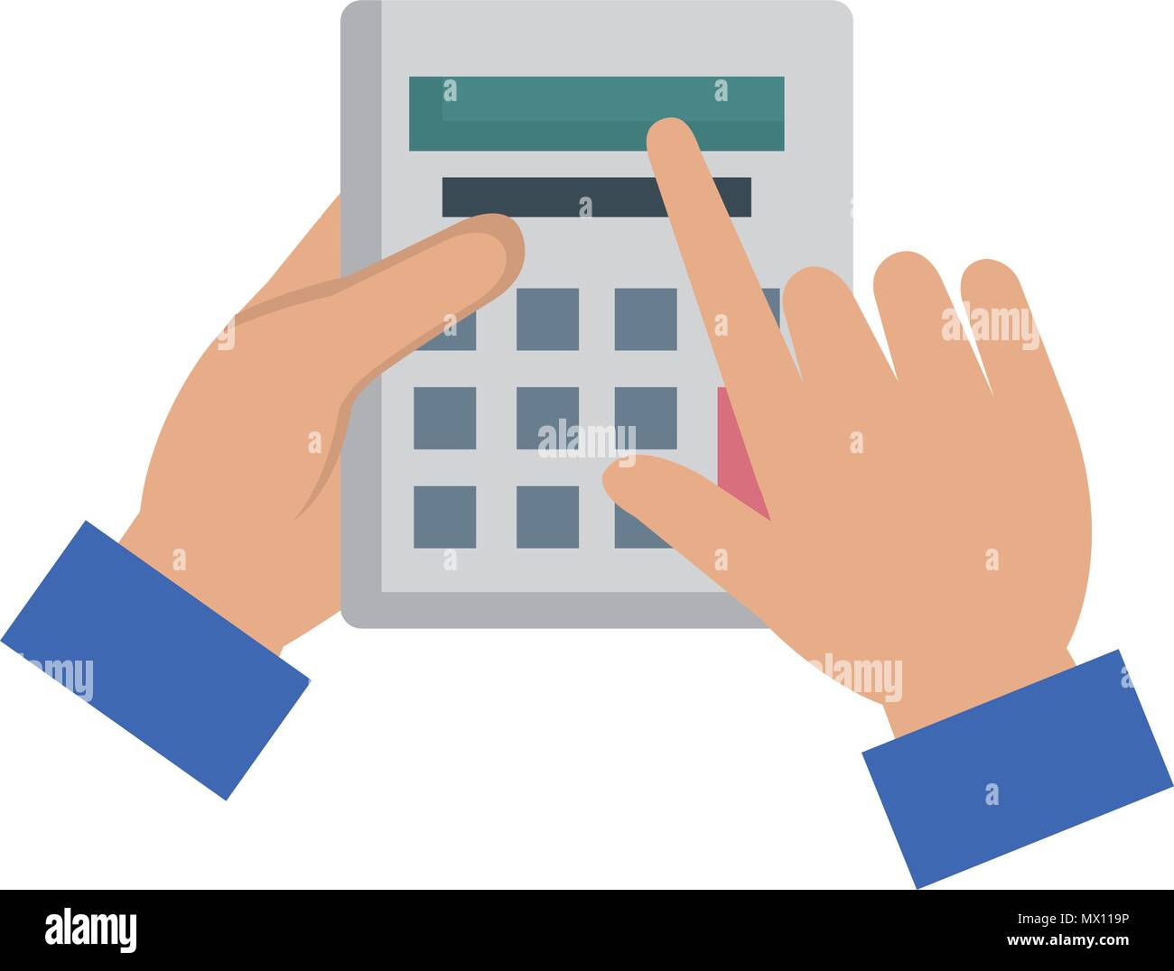hand using calculator device vector illustration design Stock Vector ...