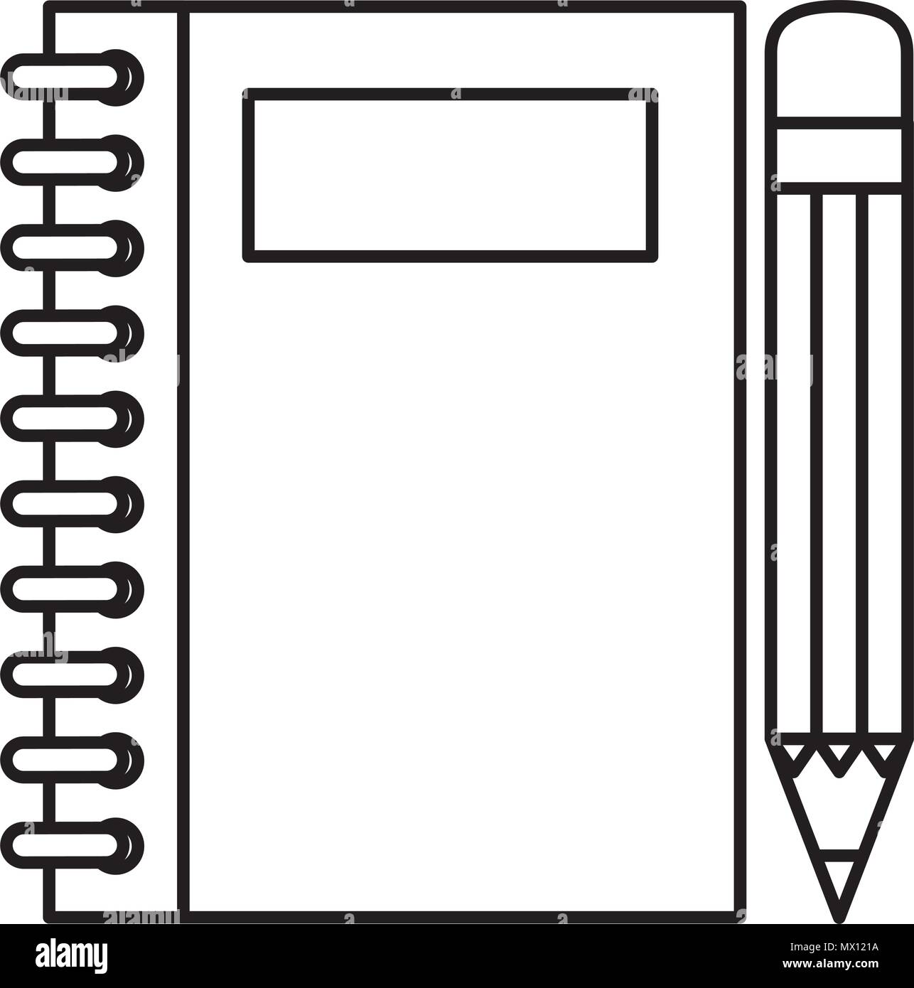 notebook school with pencil vector illustration design Stock Vector ...