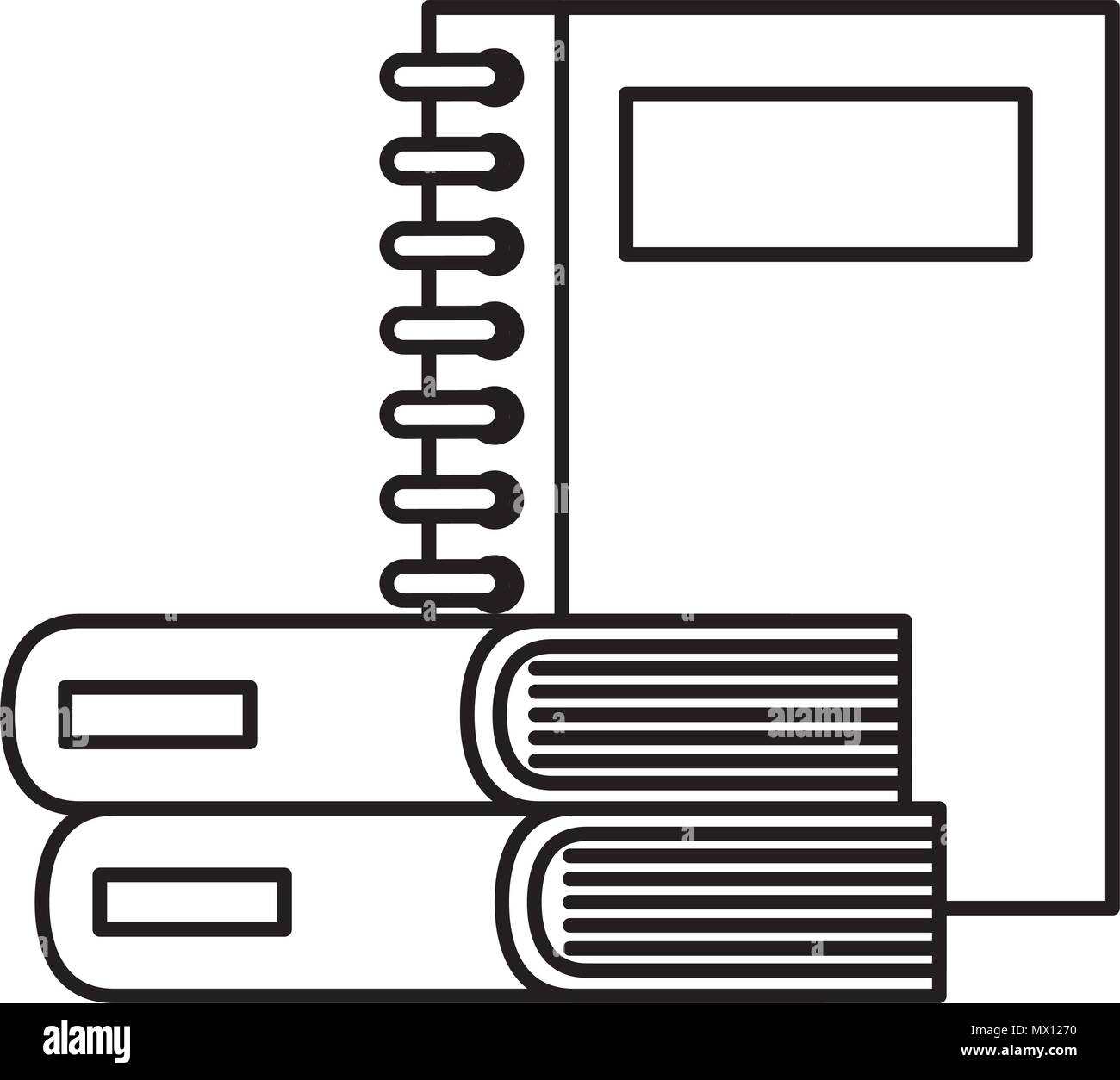 Pile of school books and notebooks Stock Vector Images - Alamy