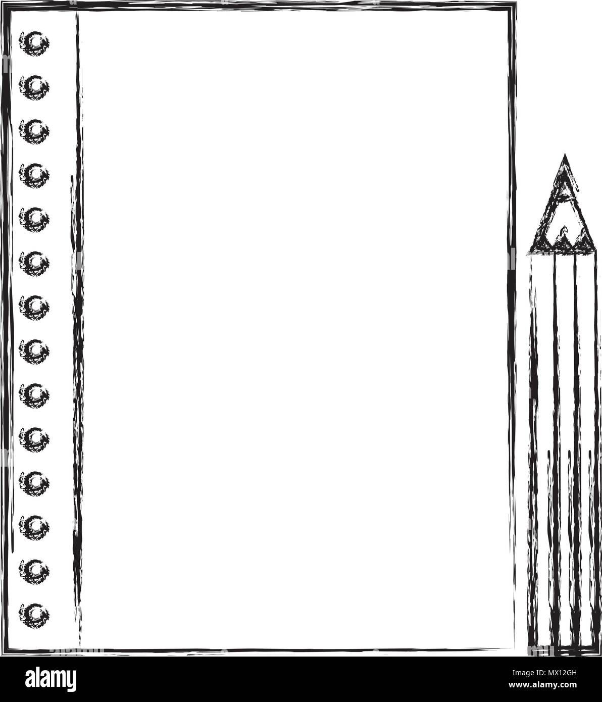 paper sheet with color pencil vector illustration design Stock Vector ...