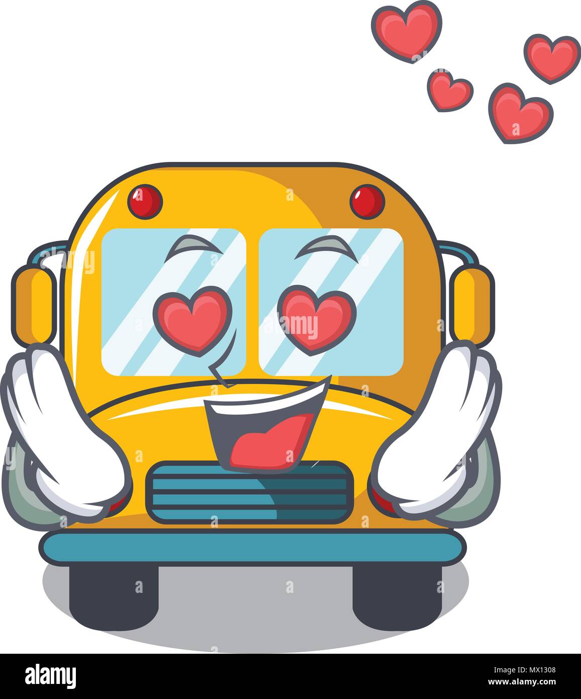 In love school bus mascot cartoon Stock Vector Image & Art - Alamy