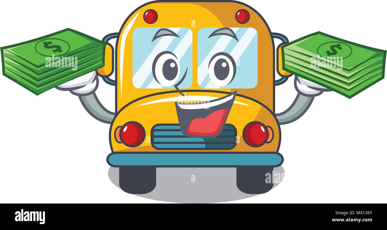 With money bag school bus mascot cartoon Stock Vector Image & Art - Alamy