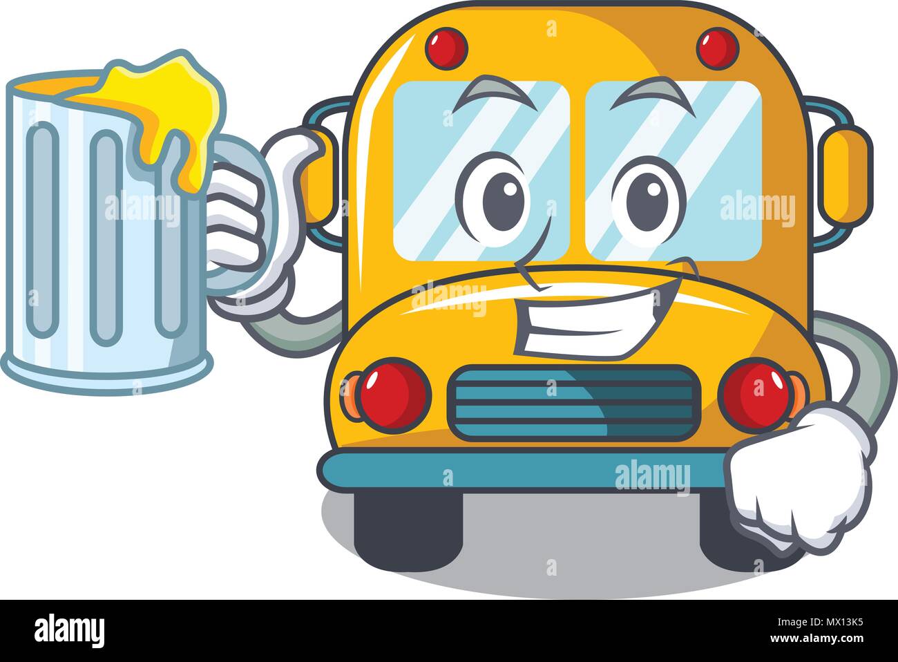 With juice school bus mascot cartoon Stock Vector Image & Art - Alamy