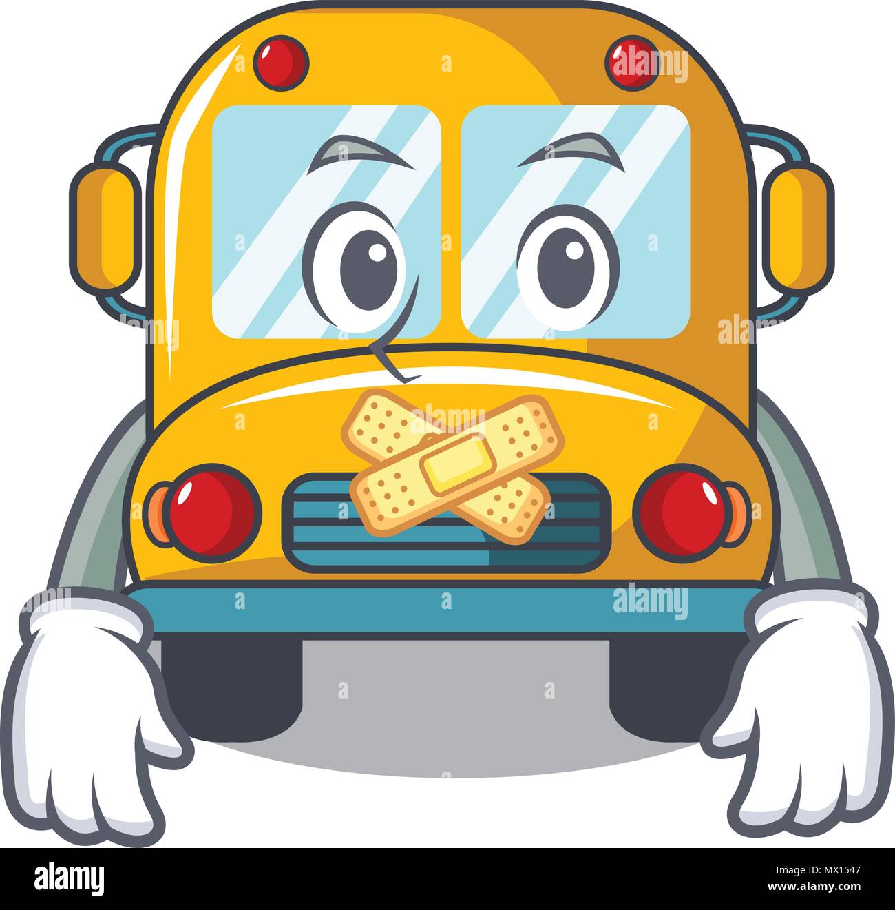 Silent school bus mascot cartoon Stock Vector Image & Art - Alamy