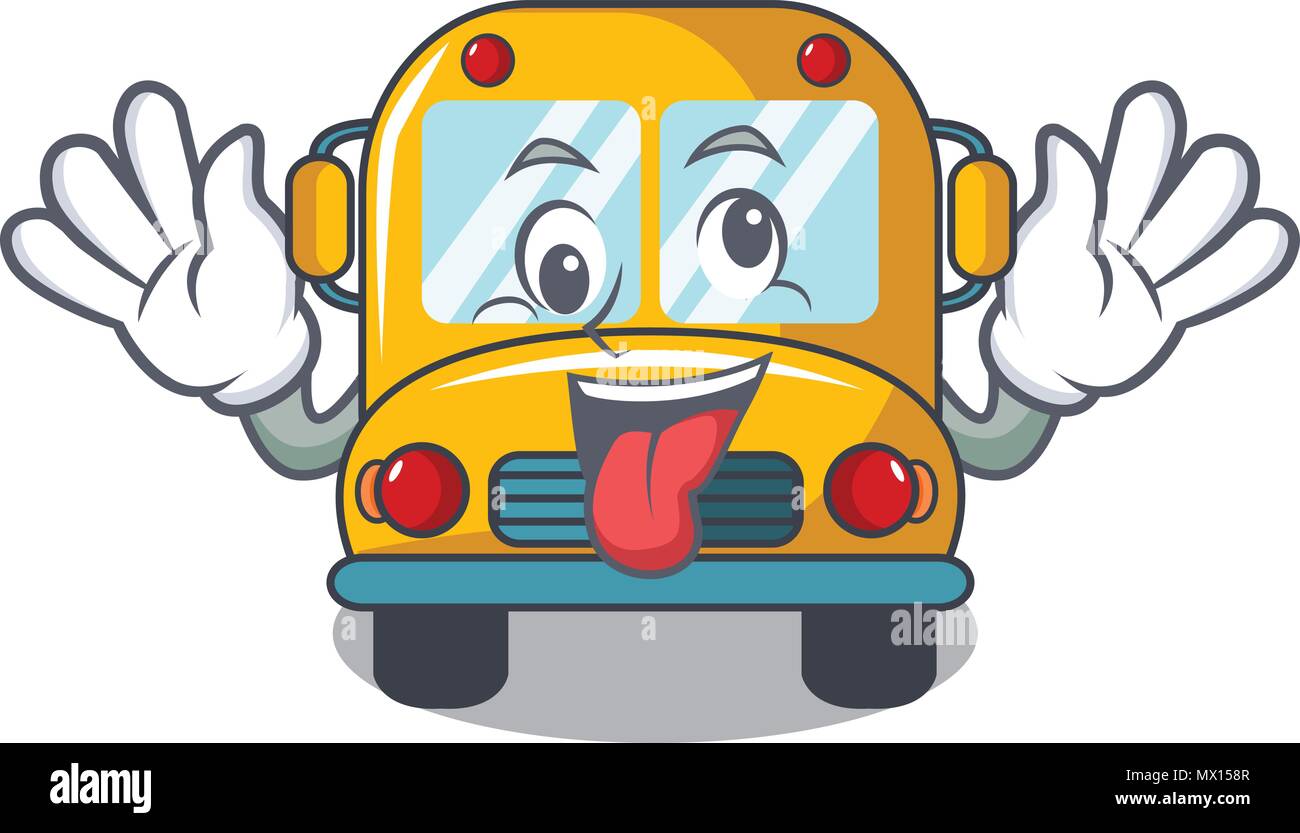 Crazy school bus mascot cartoon Stock Vector Image & Art - Alamy