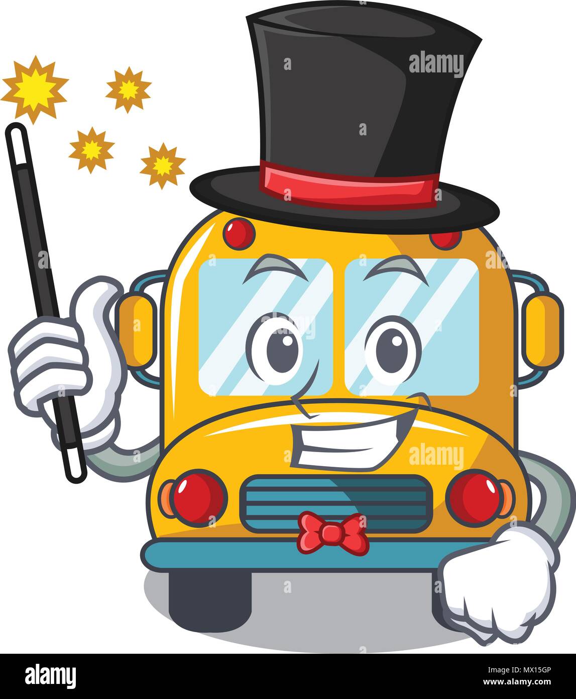 Magician school bus mascot cartoon Stock Vector Image & Art - Alamy