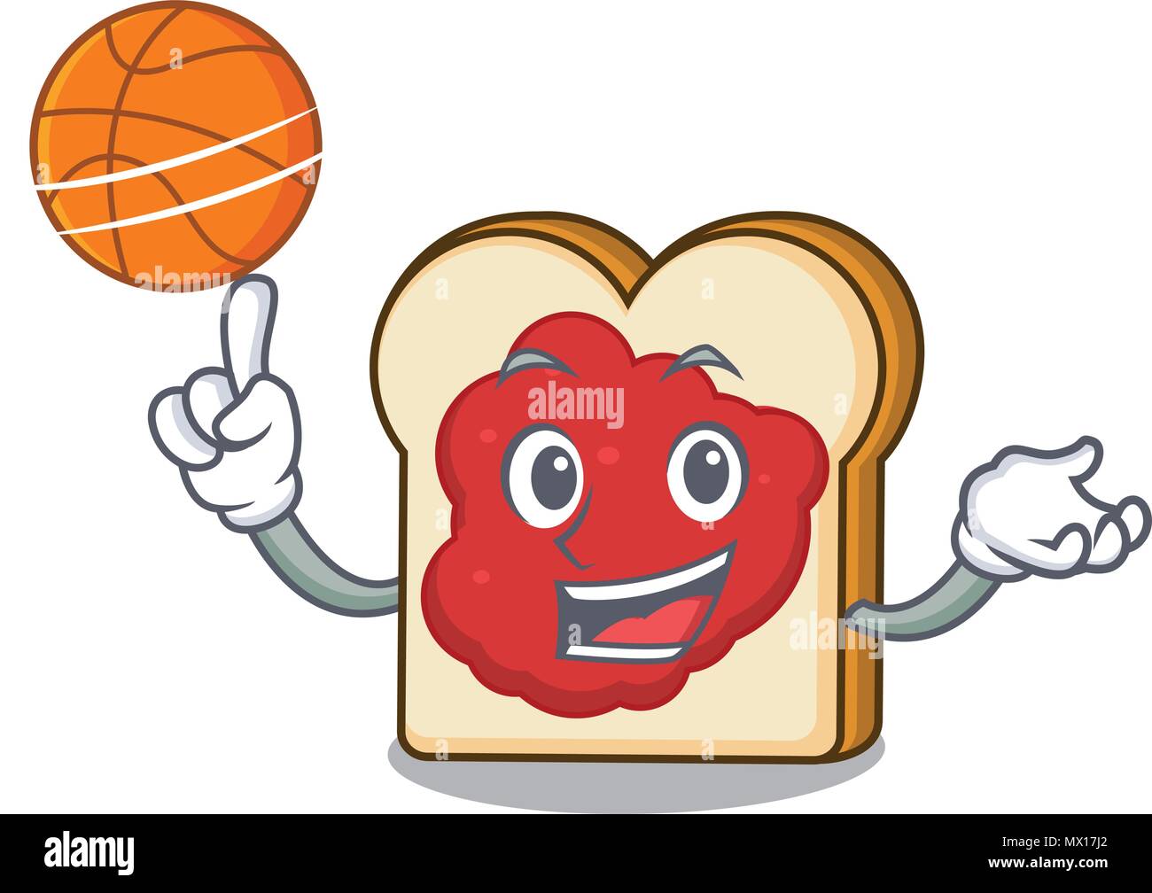 With basketball bread with jam character cartoon Stock Vector Image ...