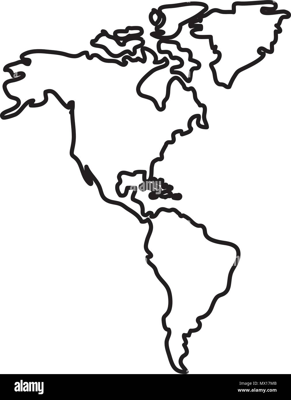 line global america map geography continent Stock Vector Image & Art ...