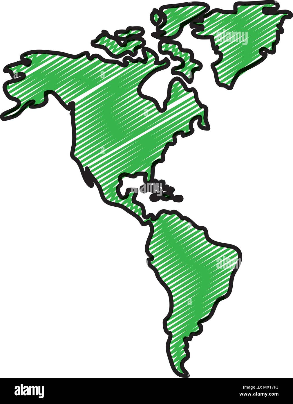 doodle global america map geography continent Stock Vector Image & Art ...