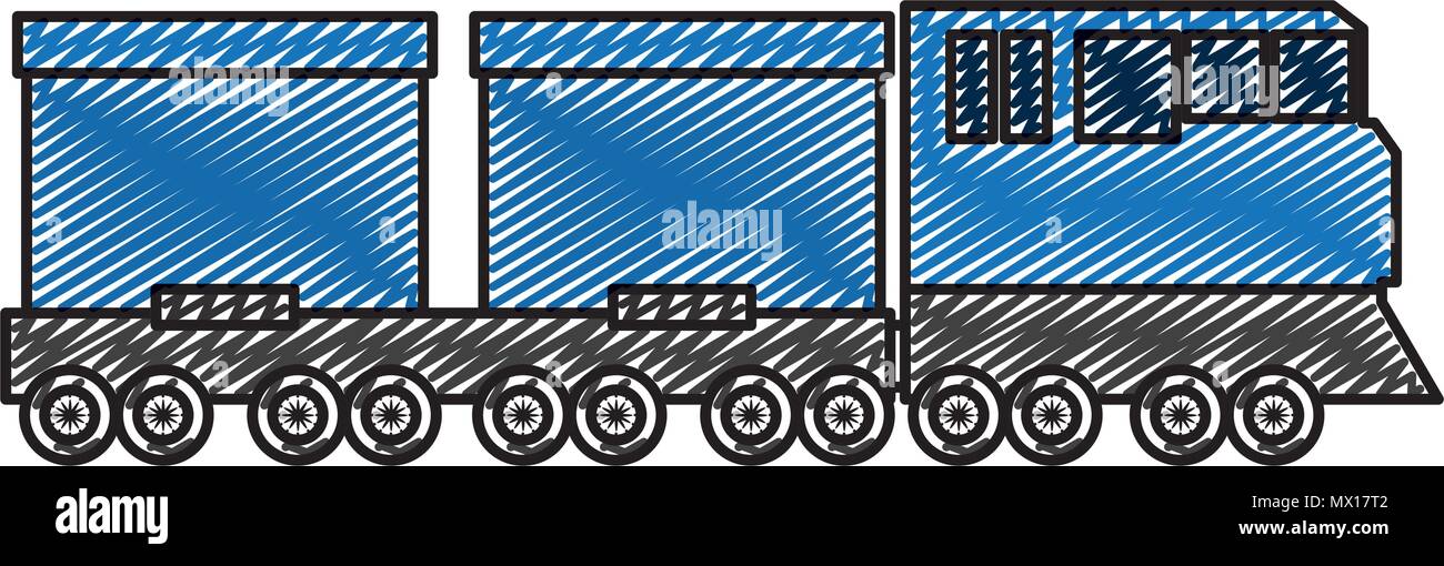doodle side train transport wagon technology Stock Vector Image & Art ...