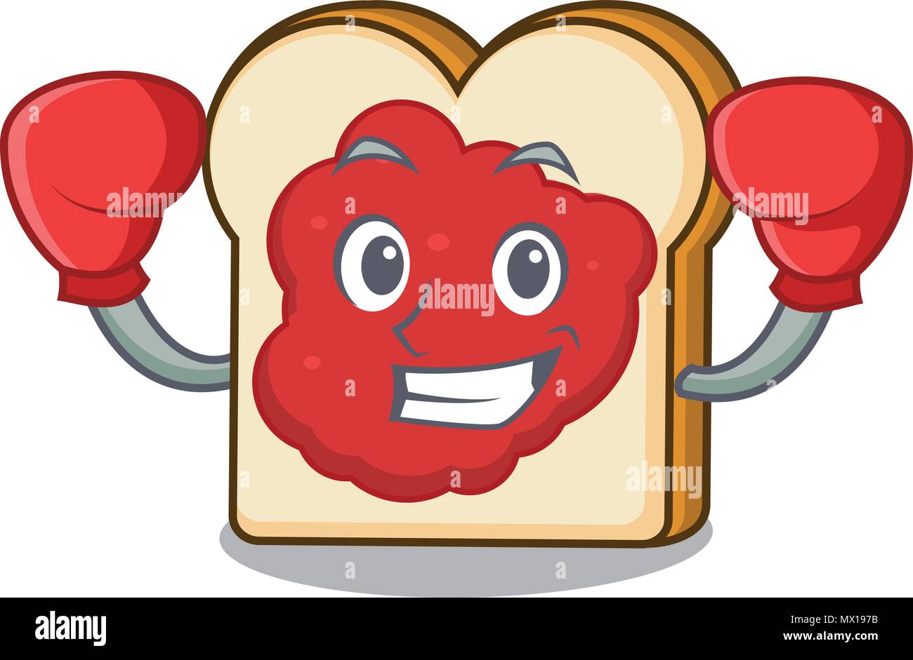 Boxing bread with jam character cartoon Stock Vector Image & Art - Alamy