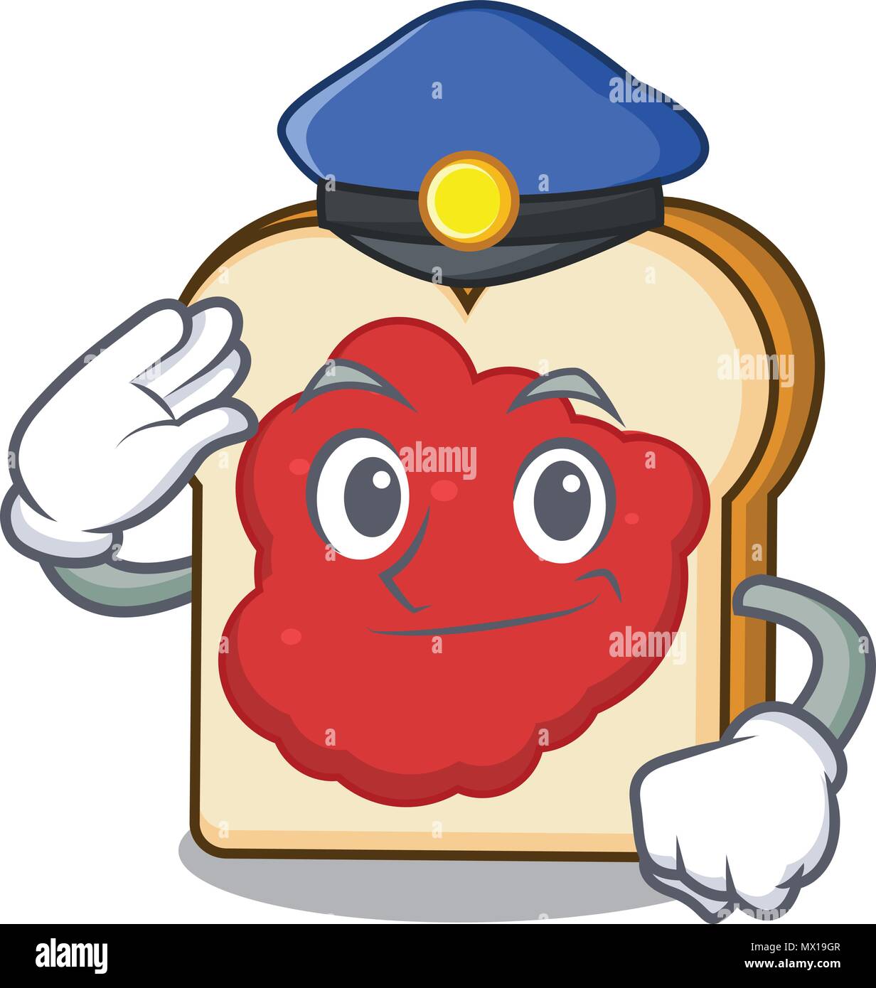 Police bread with jam character cartoon Stock Vector Image & Art - Alamy