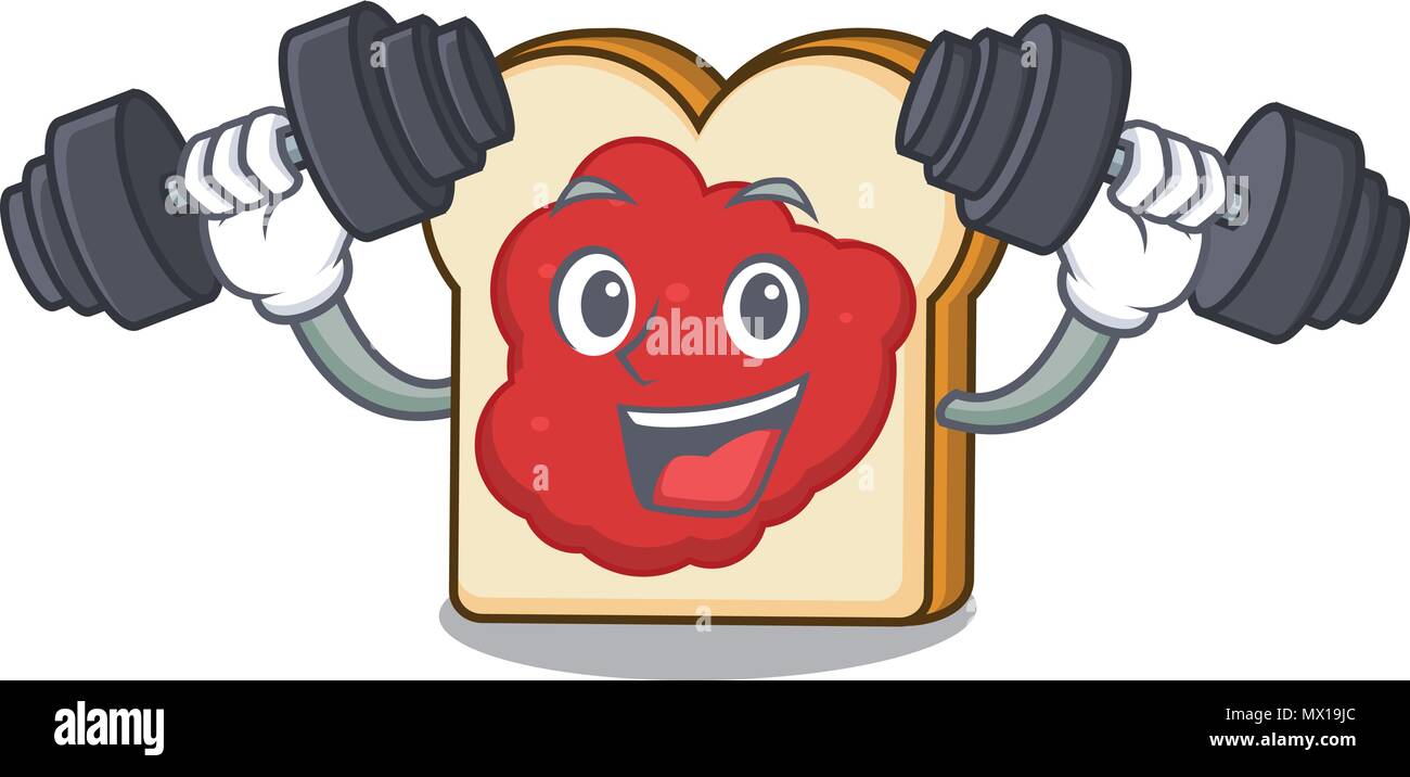Fitness bread with jam character cartoon Stock Vector Image & Art - Alamy