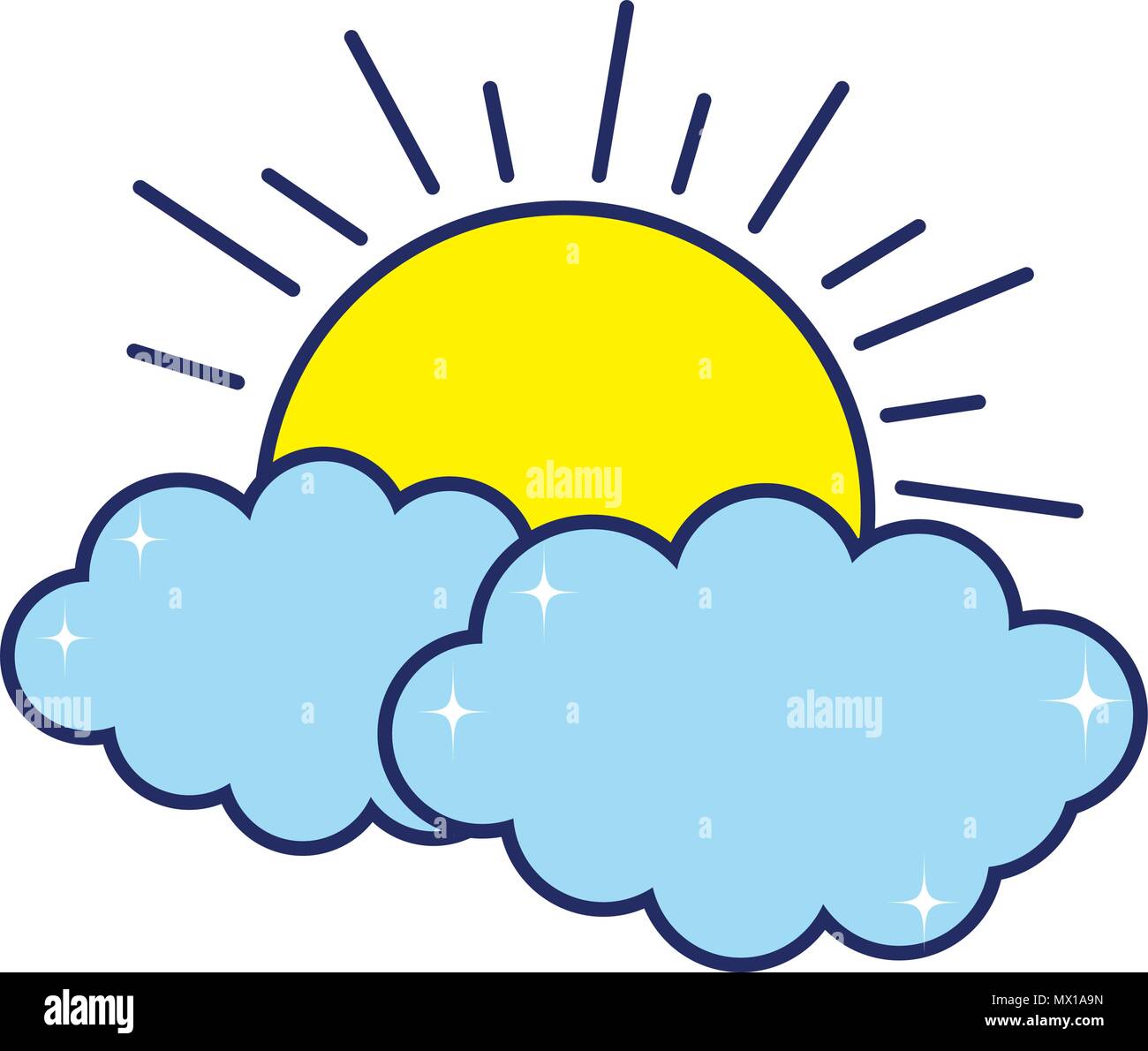 nature sun weather and cute clouds Stock Vector Image & Art - Alamy
