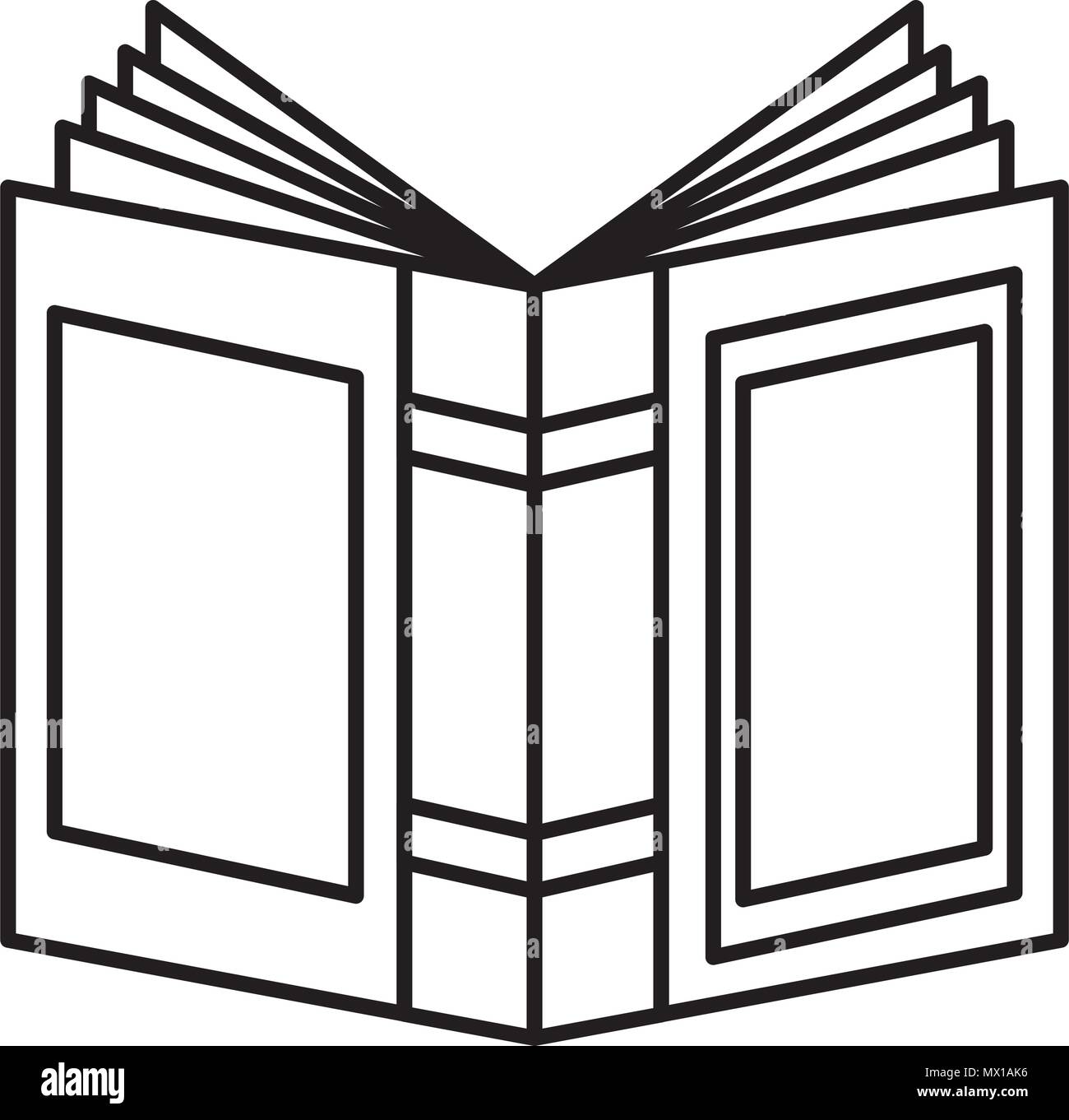 line open book front board education object Stock Vector Image & Art ...