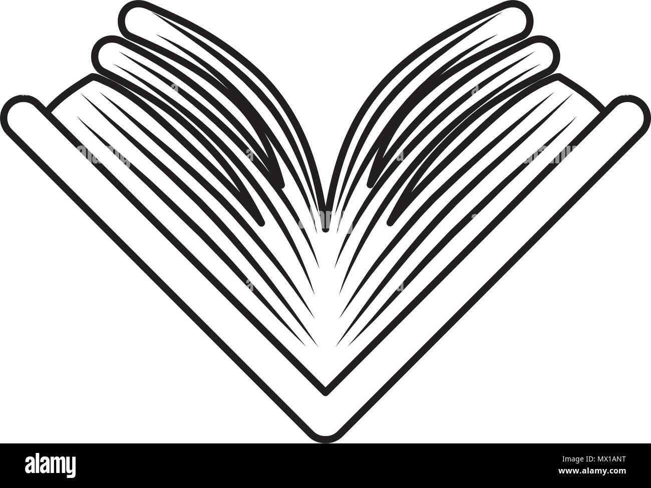 line open book front board papers information Stock Vector Image & Art ...