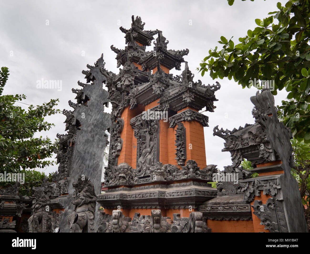 Hindu temple with statues of the gods on Bali island, Indonesia ...