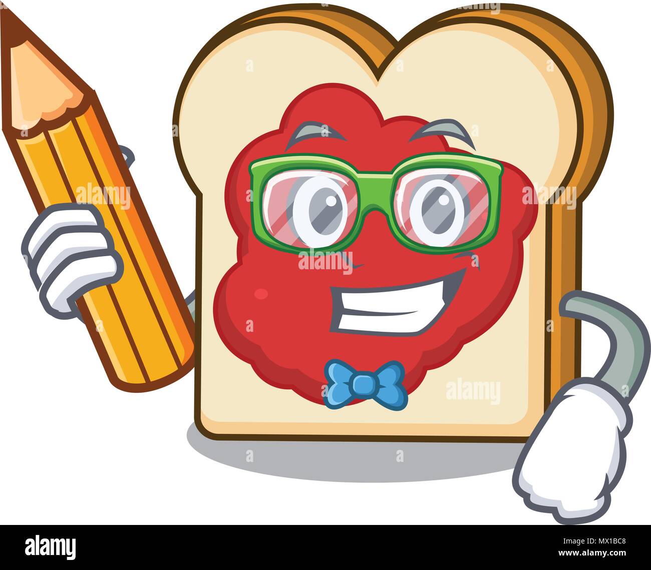 Student bread with jam character cartoon Stock Vector Image & Art - Alamy