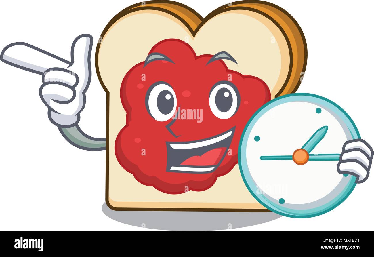 With clock bread with jam character cartoon Stock Vector Image & Art ...