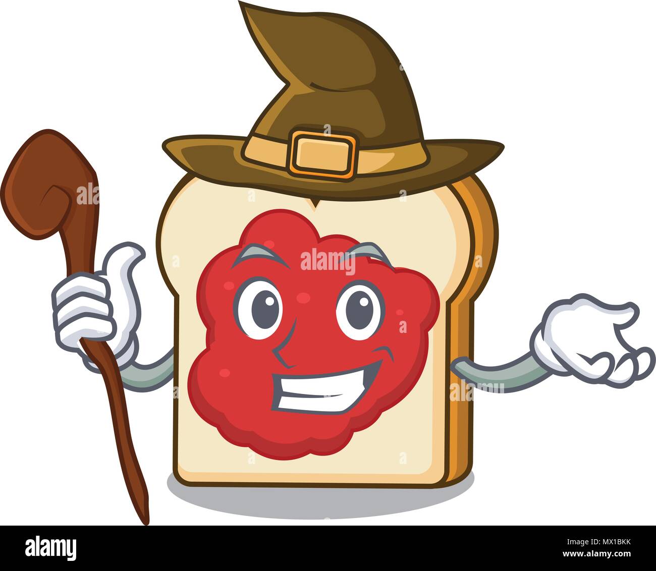 Witch bread with jam mascot cartoon Stock Vector Image & Art - Alamy