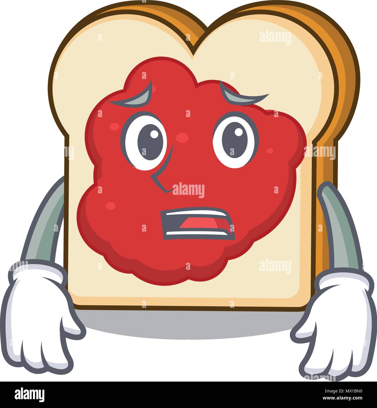 Afraid bread with jam mascot cartoon Stock Vector Image & Art - Alamy