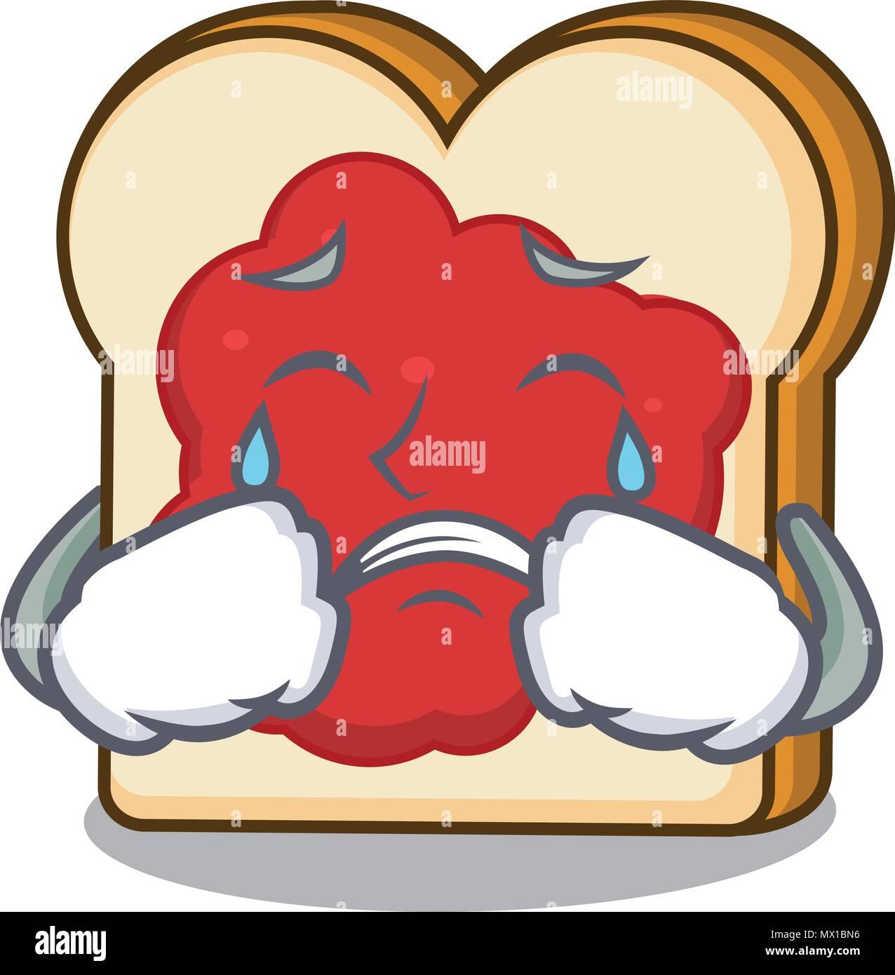 Crying bread with jam mascot cartoon Stock Vector Image & Art - Alamy