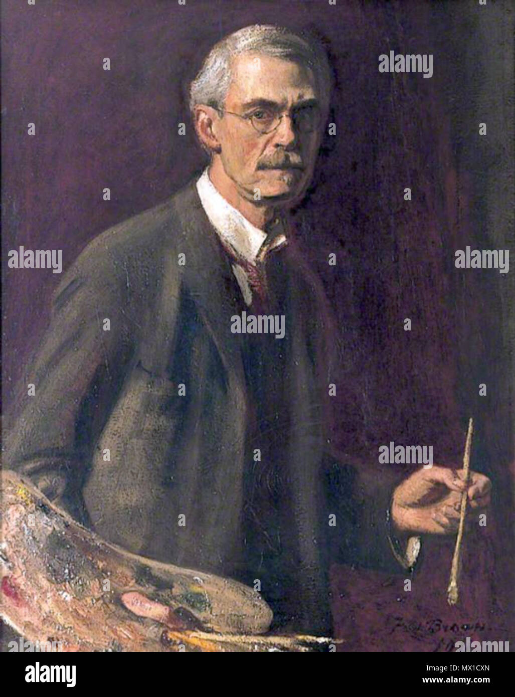. English: Self portrait oil on canvas 91.4 x 72.4 cm signed b.r.: Fred ...