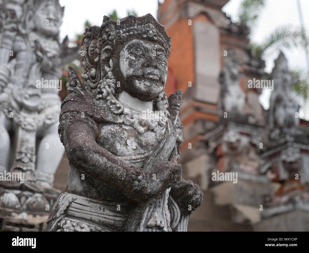 Hindu temple with statues of the gods on Bali island, Indonesia ...