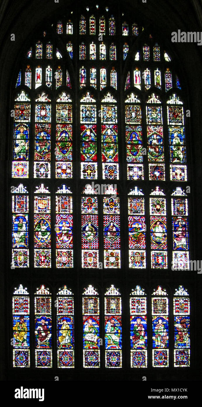 . English: Stained glass window from Canterbury Cathedral, England ...
