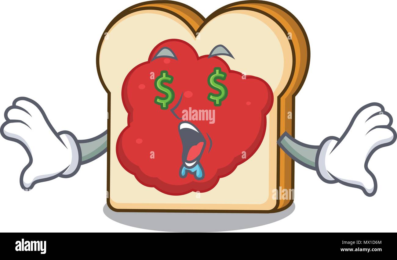 Money eye bread with jam mascot cartoon Stock Vector Image & Art - Alamy