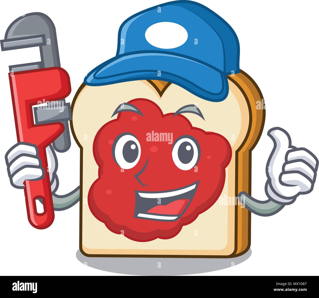 Plumber bread with jam mascot cartoon Stock Vector Image & Art - Alamy