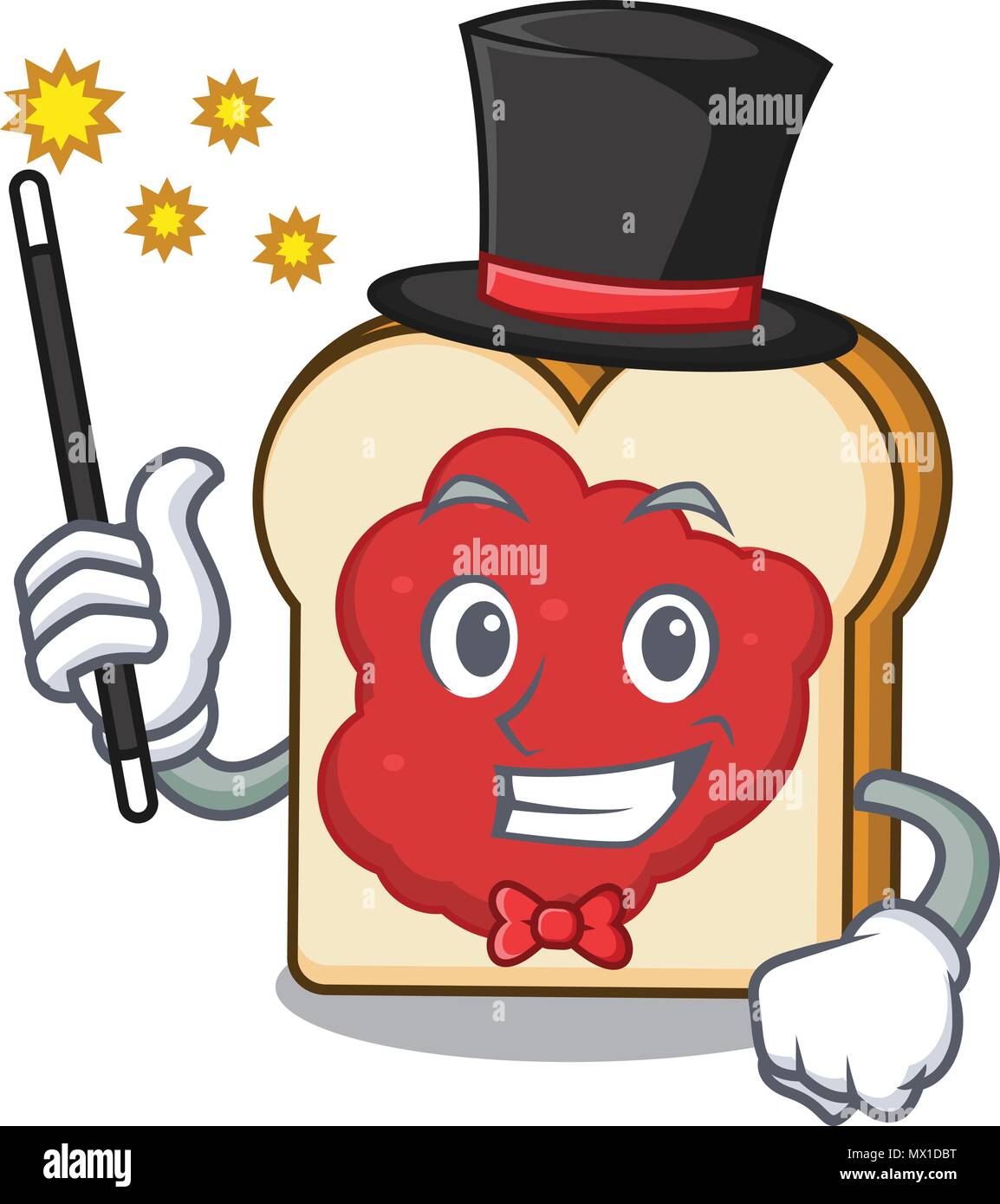 Magician bread with jam mascot cartoon Stock Vector Image & Art - Alamy