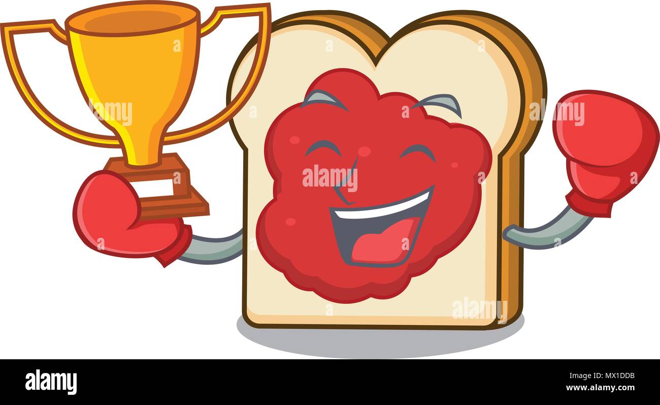 Boxing winner bread with jam mascot cartoon Stock Vector Image & Art ...