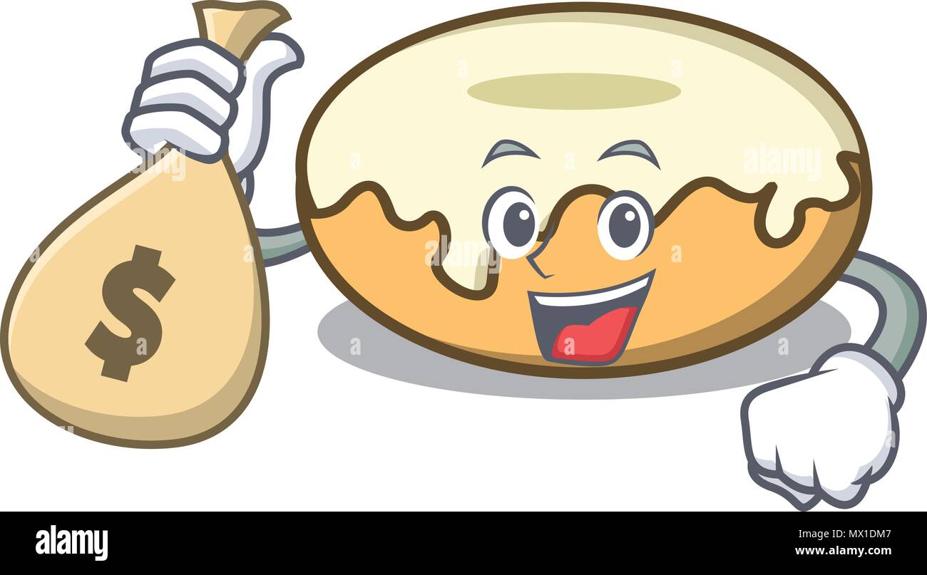 With money bag donut with sugar character cartoon Stock Vector Image ...