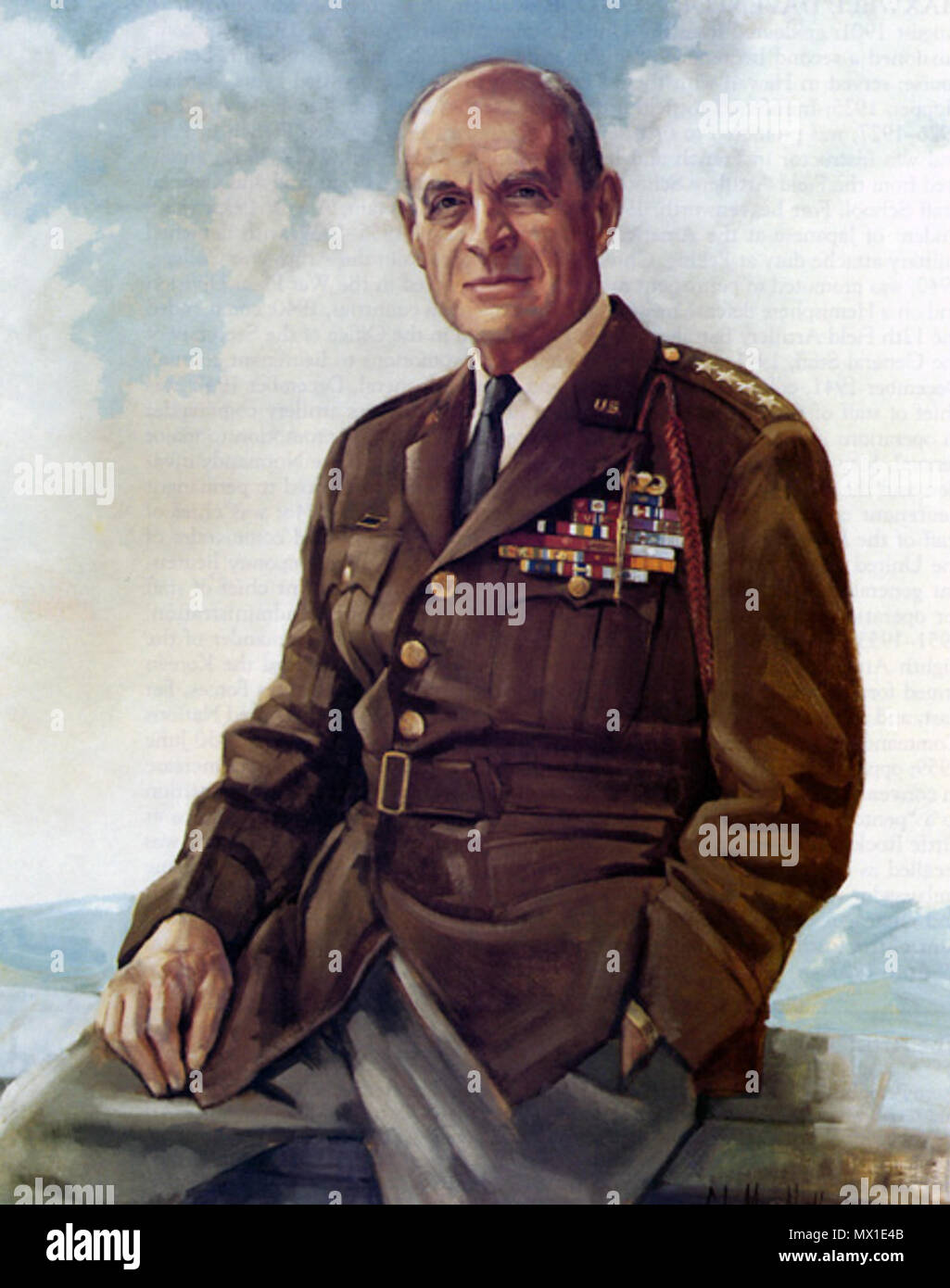 . English: US Army General Matthew Ridgeway as painted by Clarence ...