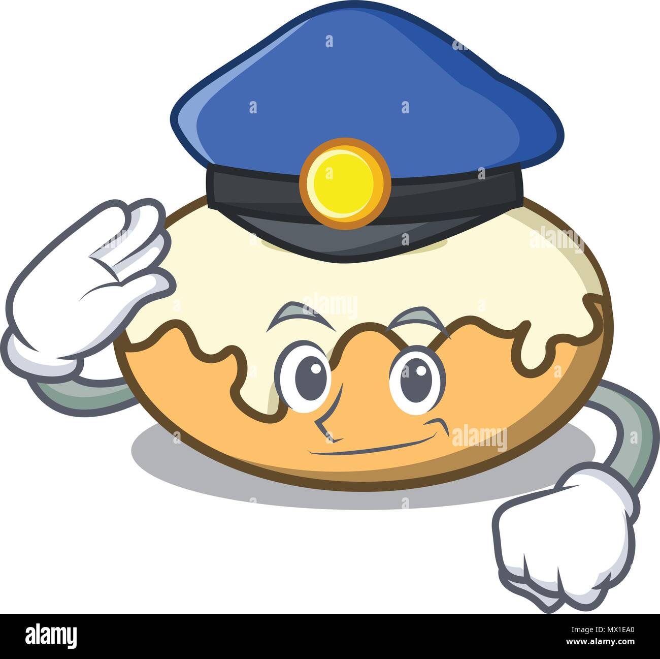 Police donut with sugar character cartoon Stock Vector Image & Art - Alamy