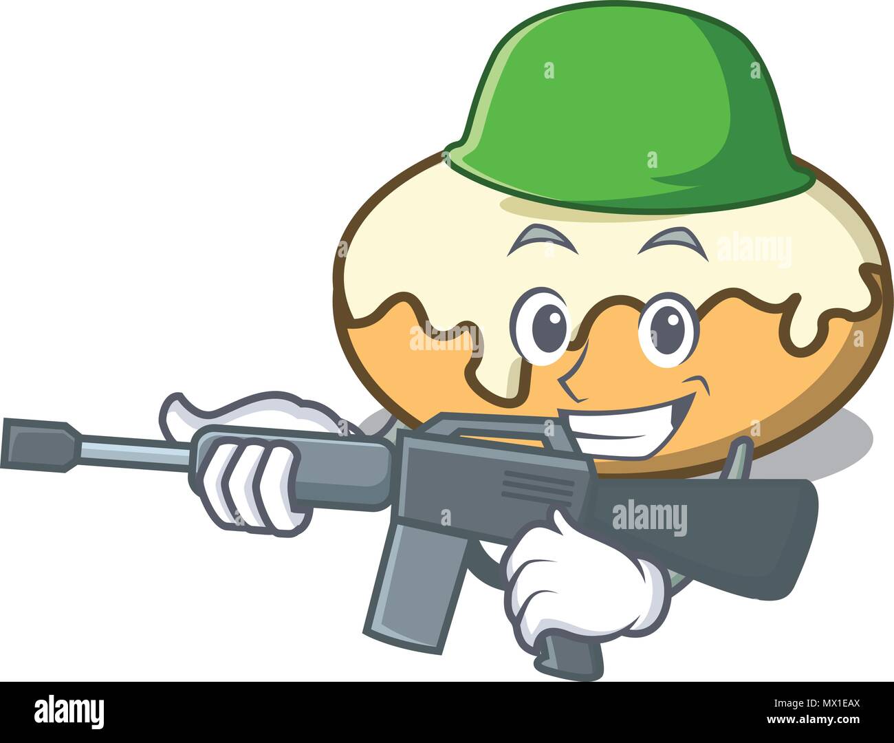 Army donut with sugar character cartoon Stock Vector Image & Art - Alamy