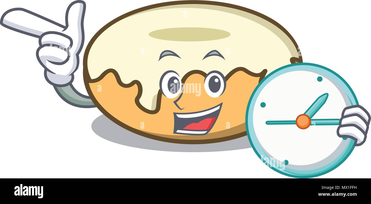 With clock donut with sugar character cartoon Stock Vector Image & Art ...