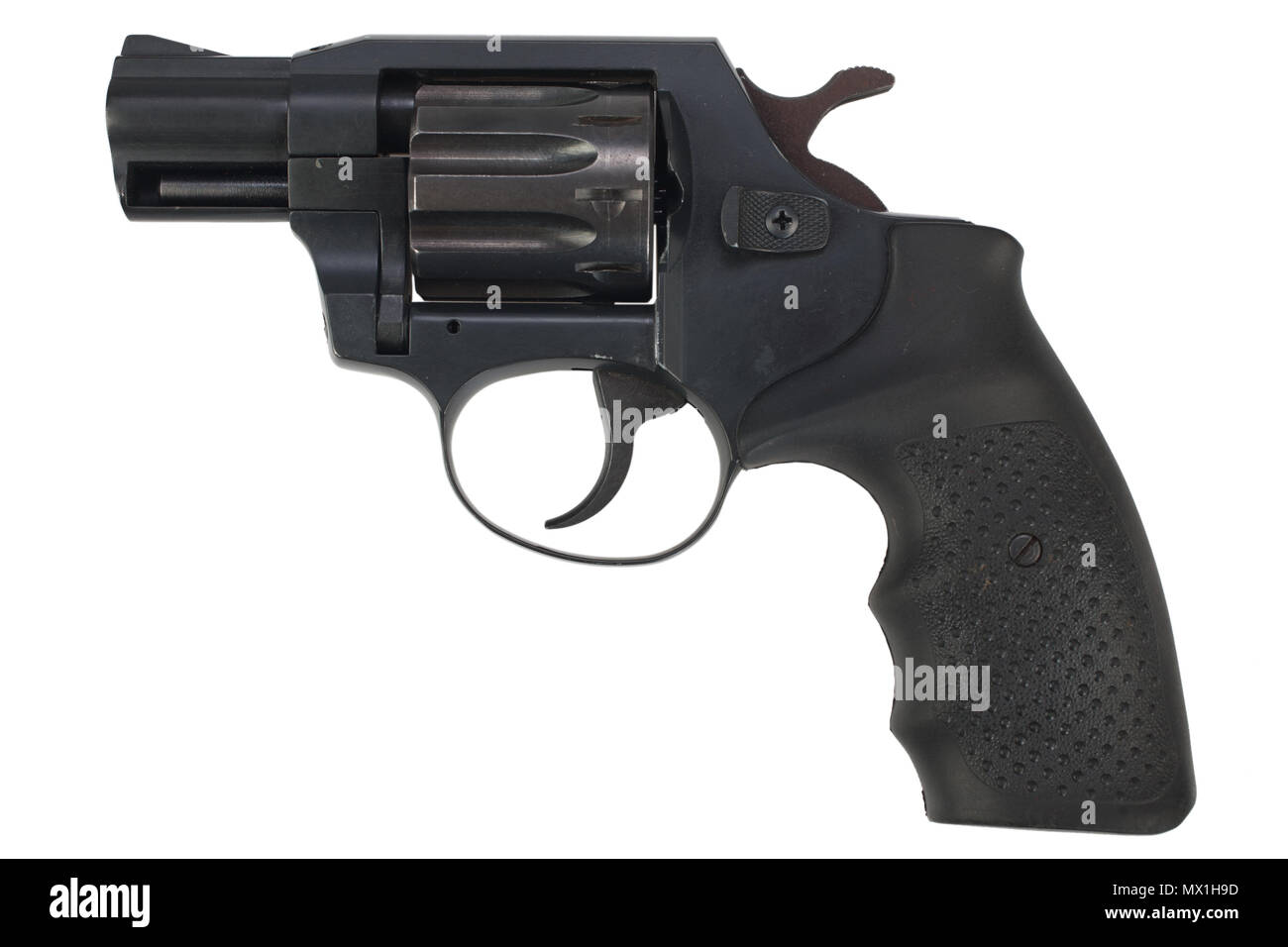 Revolver gun isolated on white background Stock Photo - Alamy