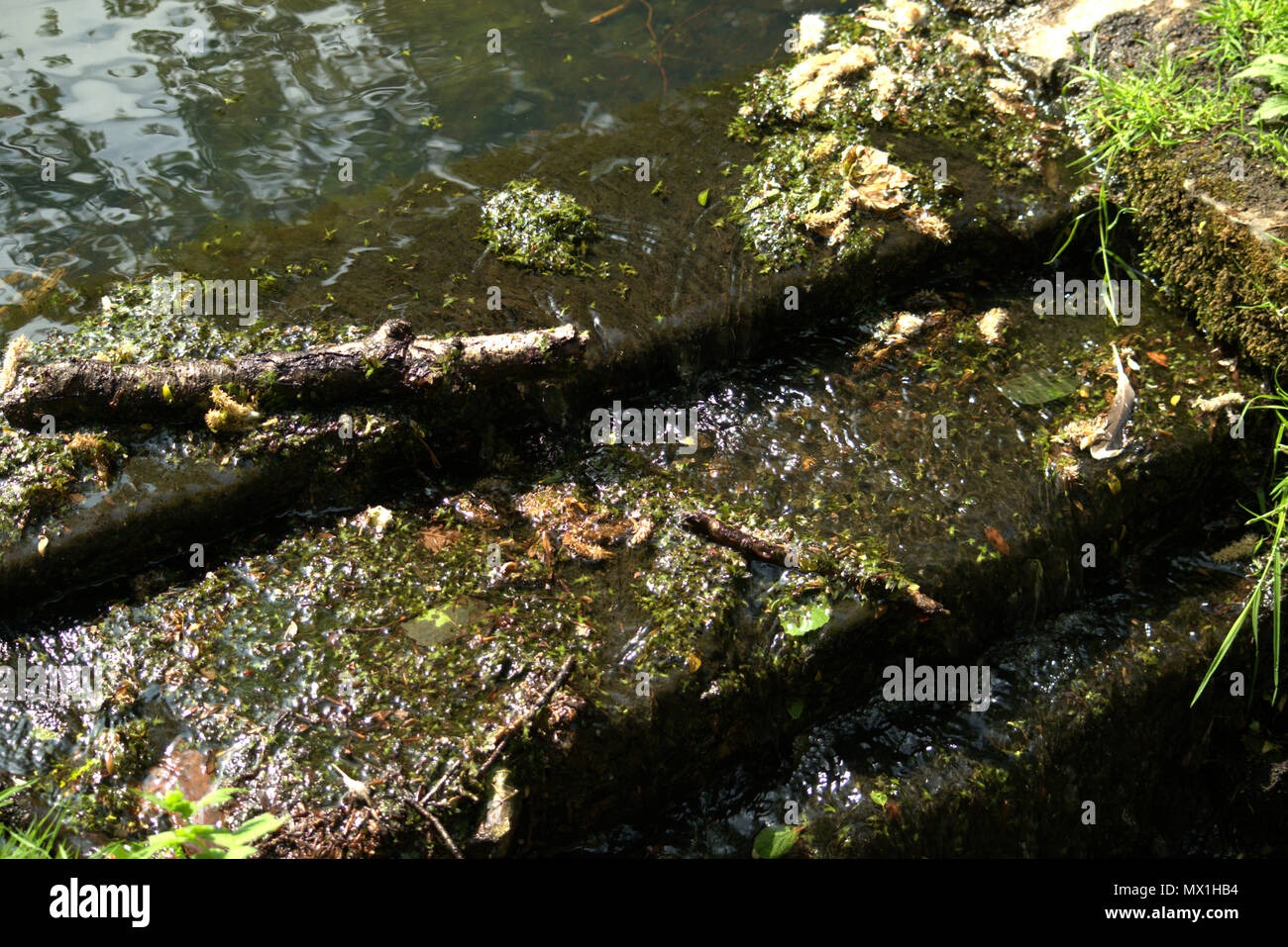 Water over a weir Stock Photo - Alamy