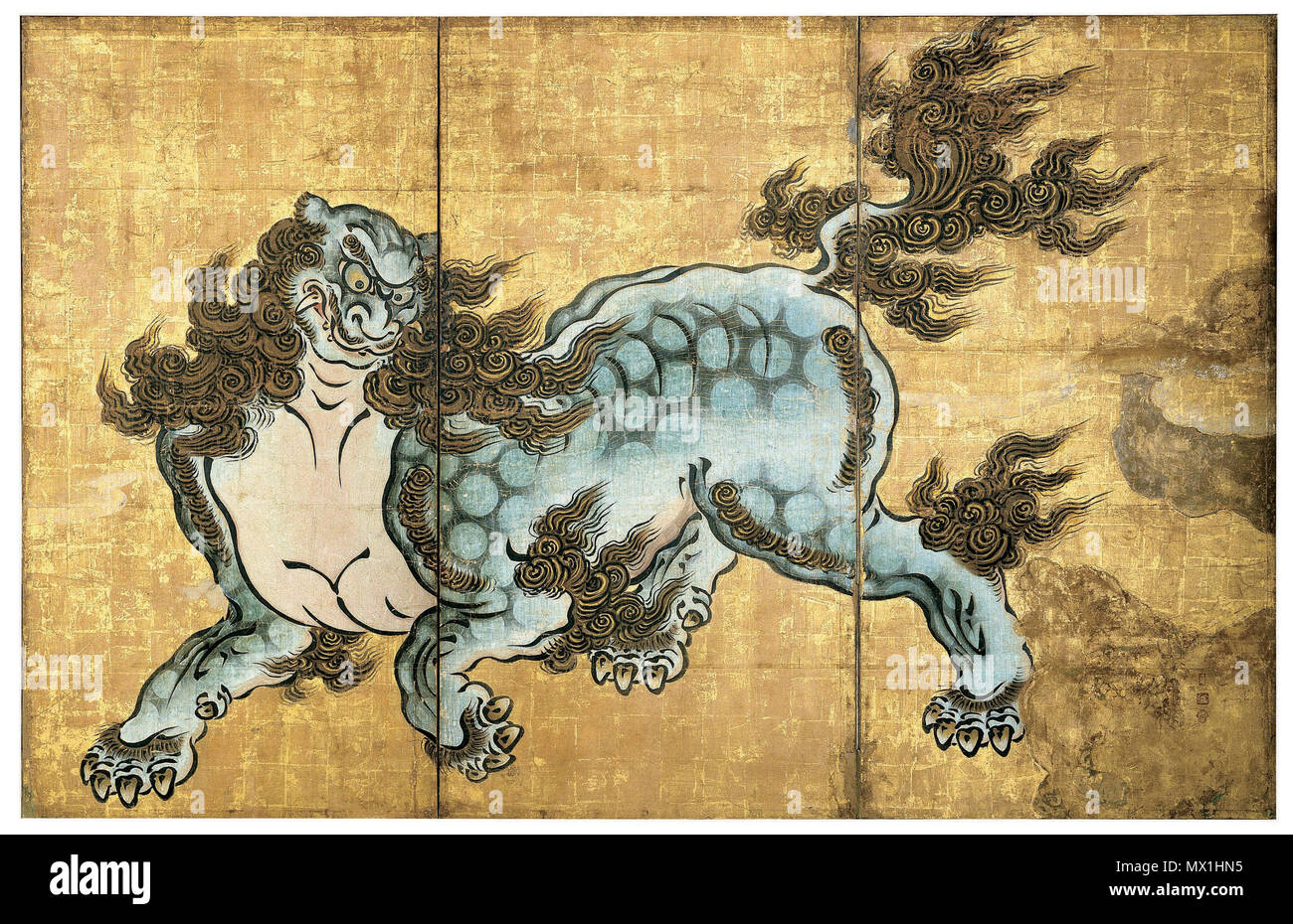 . English: Kano's ruling years: 'Chinese Lion', a four panel folding ...